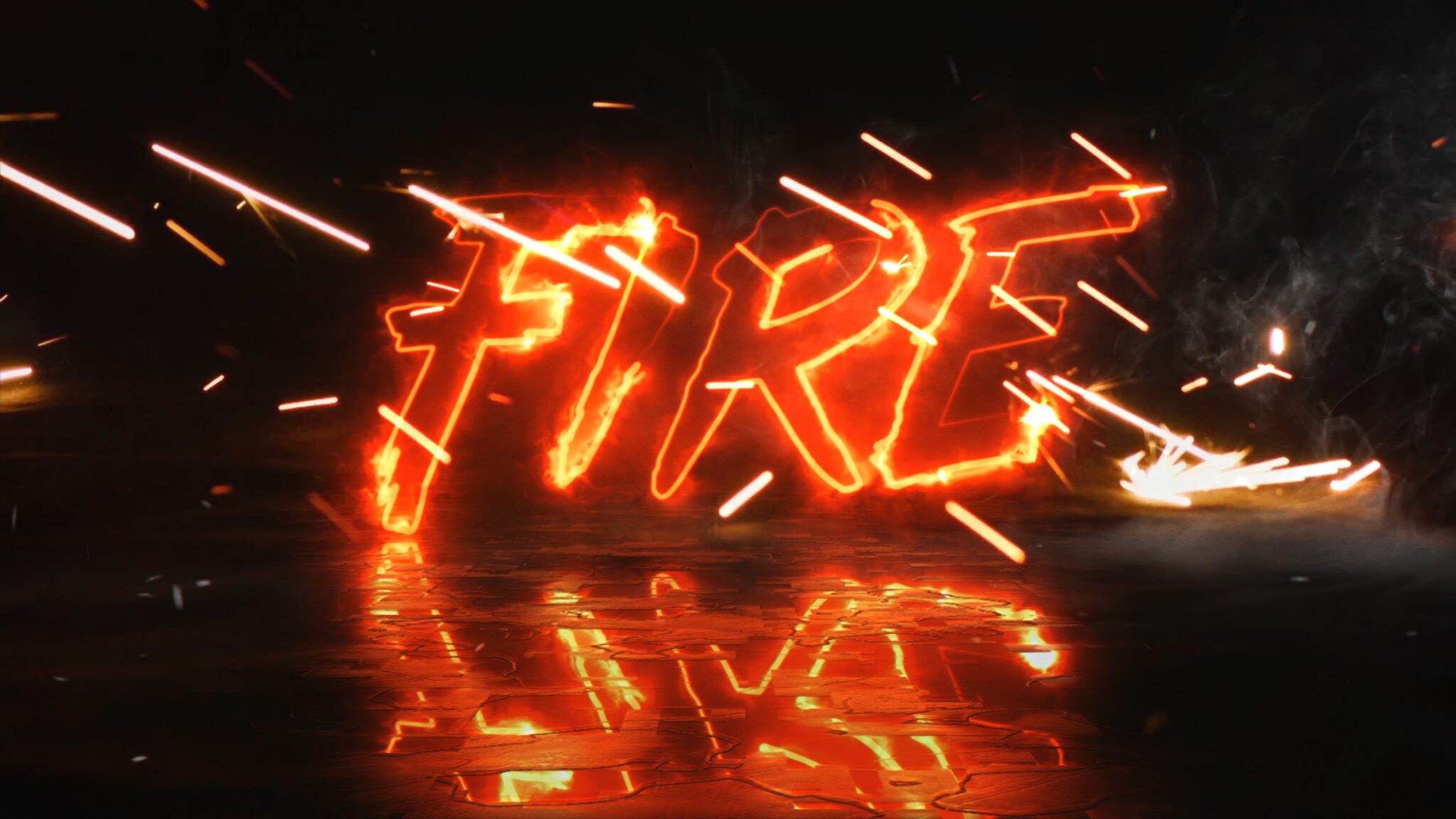 Burning Fire Neon Titles Reveal After Effects Intro Template #302 Free ...